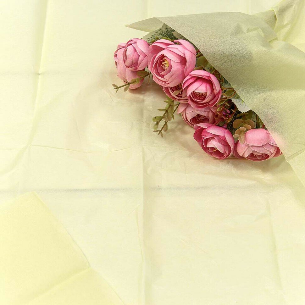 Бумага тишью 10 листов, 50x66 см, песочная