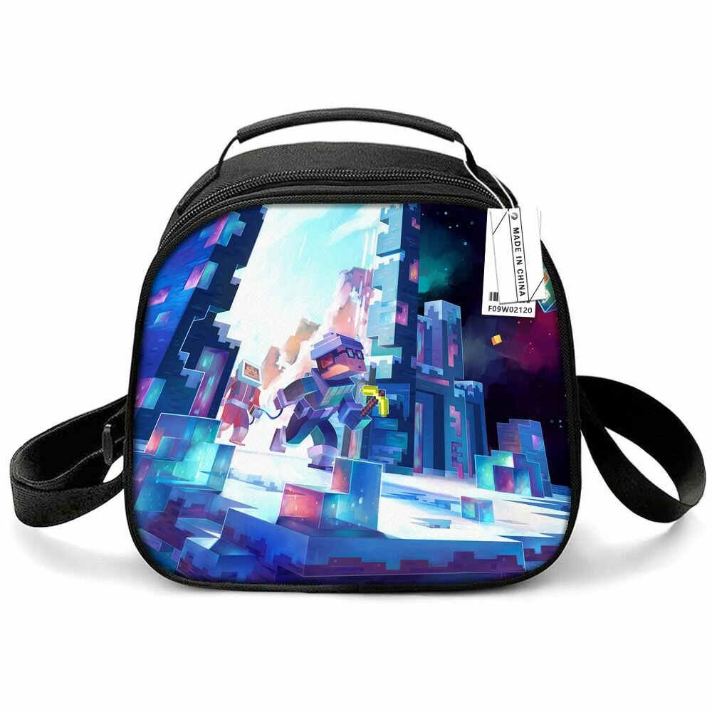 Изолированная сумка "Minecraft", с пеналом, с регулируемыми ремнями, для детей
