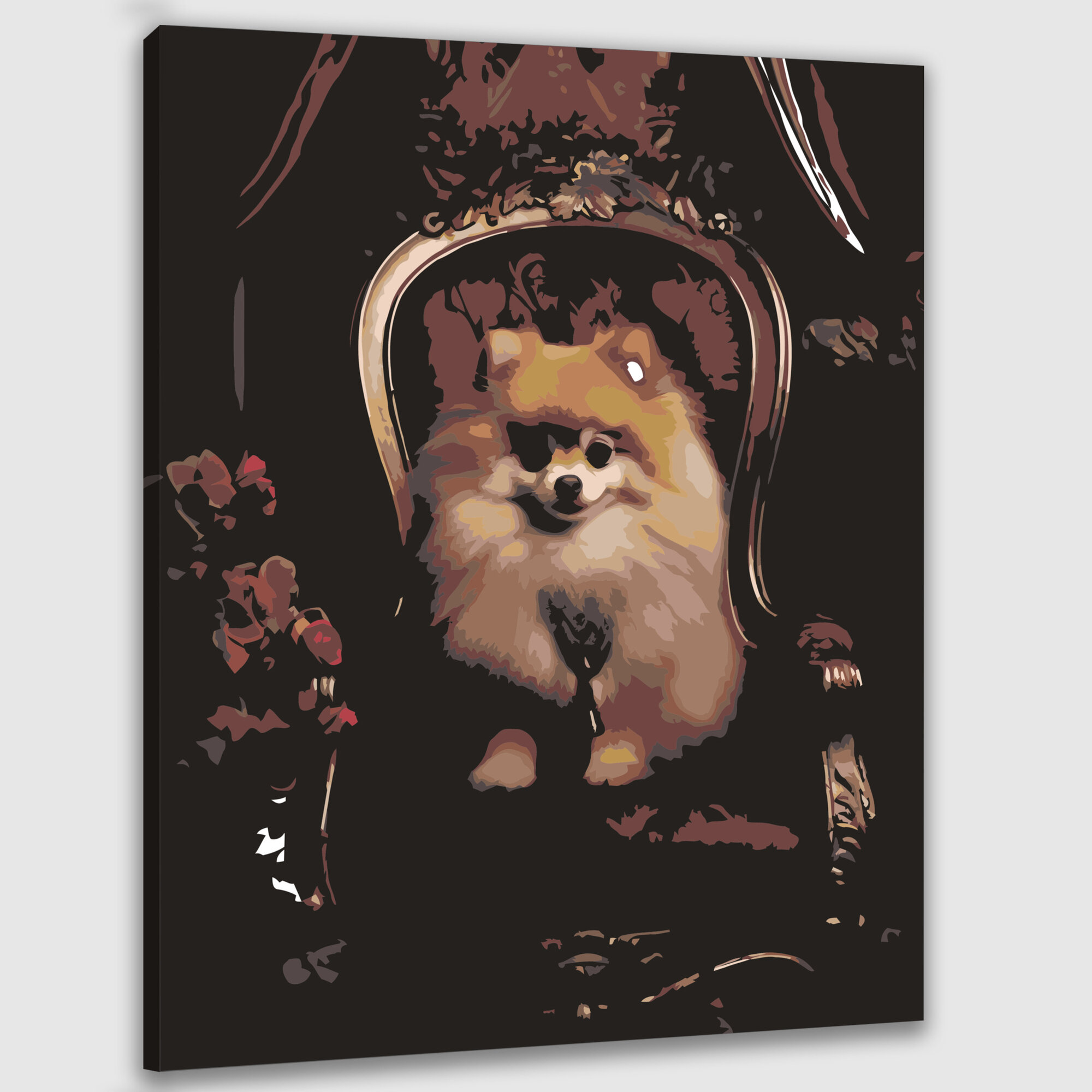 Картина по номерам 40x50 см, фотография, померанский шпиц, позирование, роскошный декор, аристократическая натура