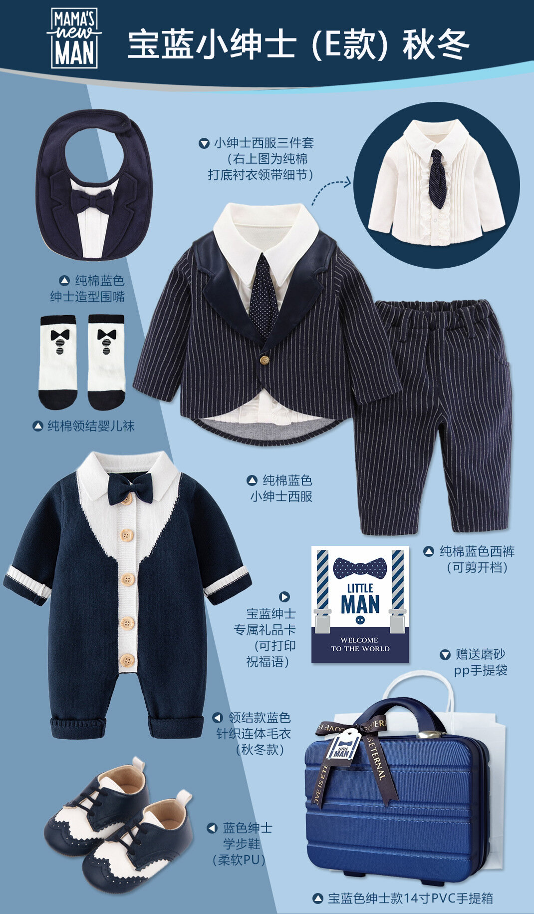 Подарочная коробка "Королевское сокровище", для годовалого мальчика, королевский синий