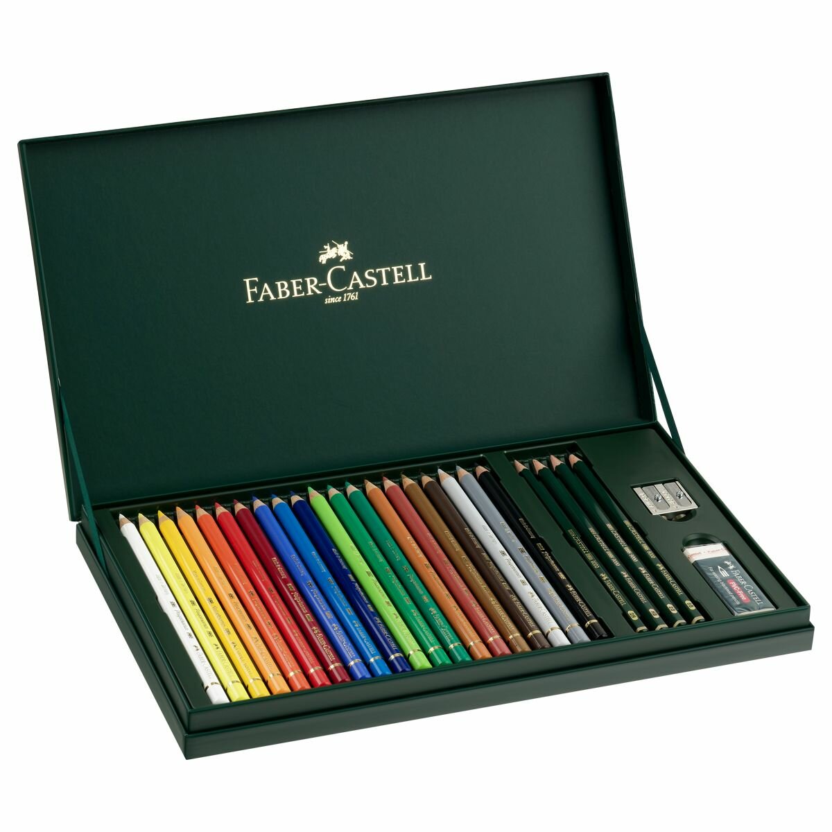 Карандаши цветные художественные Faber-Castell "Polychromos", 20цв.+ 4ч/г заточен, студийная коробка 210051