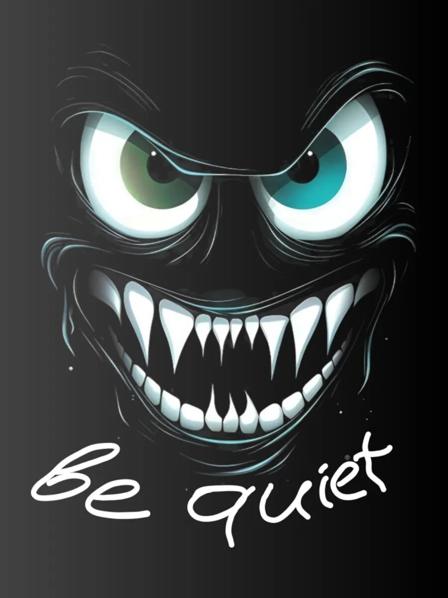 Термонаклейка на одежду BE QUIET, DTF, 1 штука