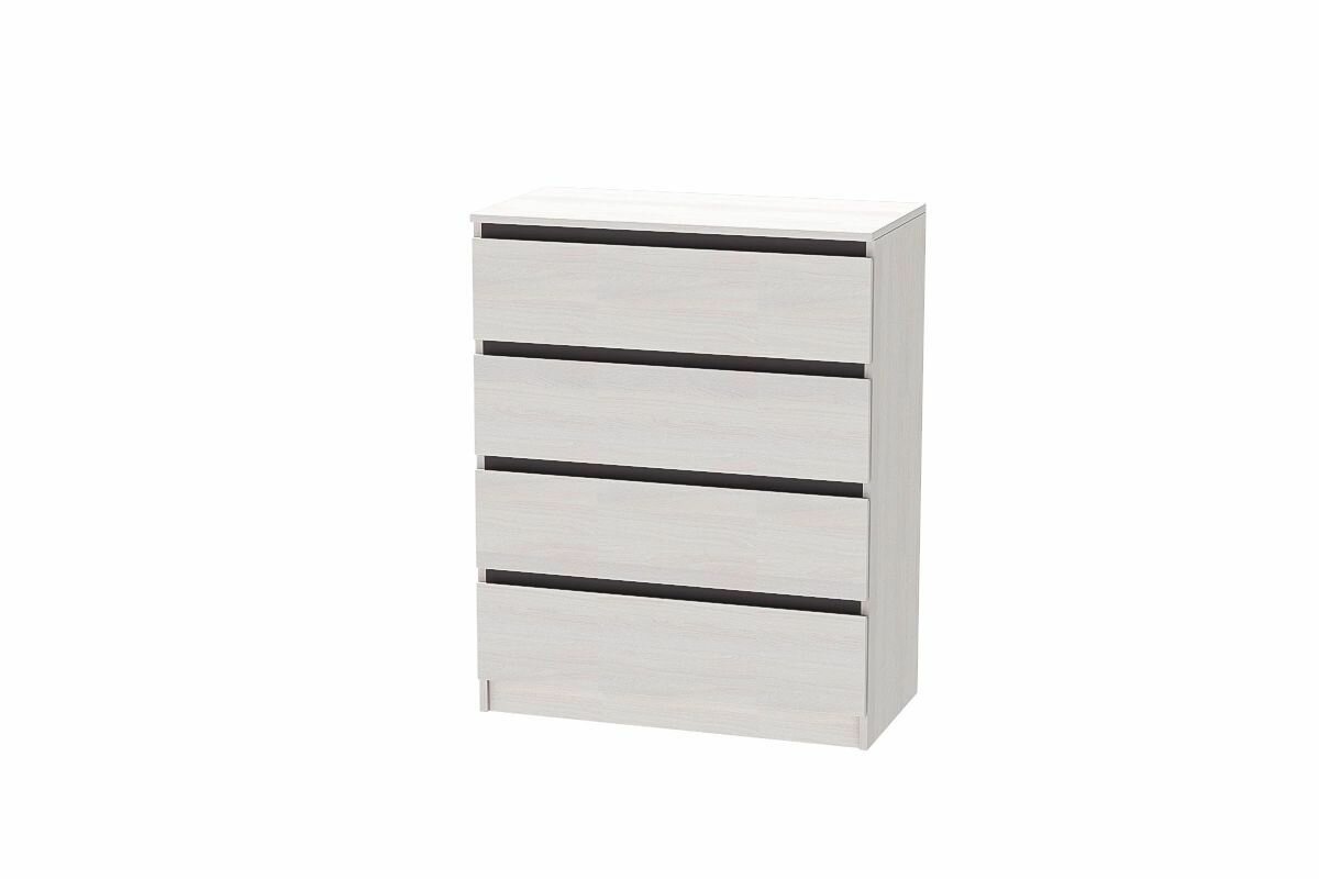 Комод 4 ящика Кэт 1 Графит и Ясень Анкор светлый, ширина 80 см, комод для одежды, в спальню, в гостиную, в прихожую