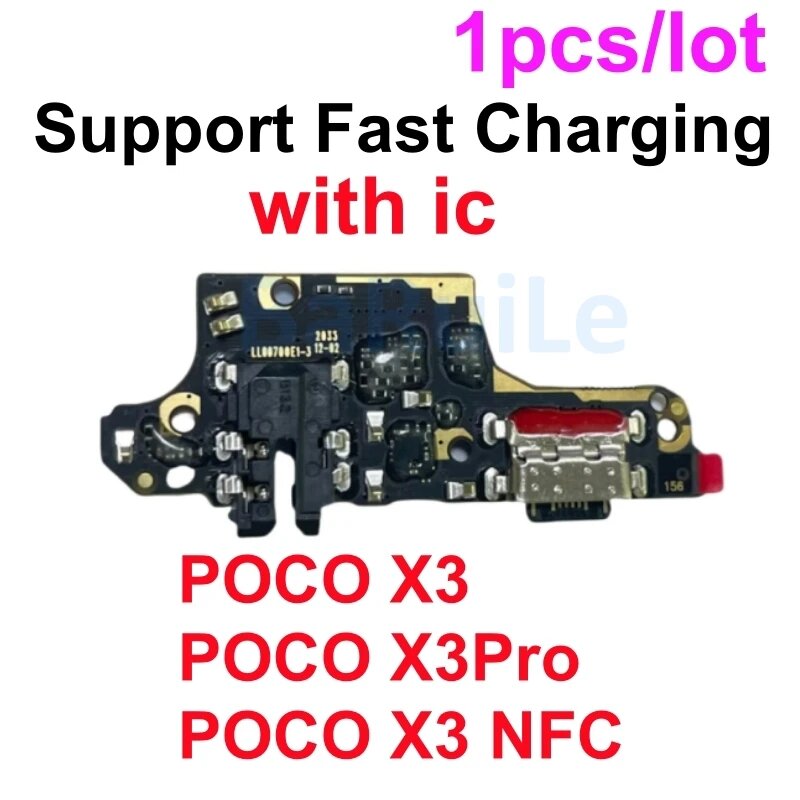 BaRuiLe Разъем для материнской платы Гибкий кабель для зарядки для Xiaomi POCO X3 Pro X3 NFC USB-порт Зарядное устройство Основная плата Наклейка на заднюю крышку 1pcs Charging Flex
