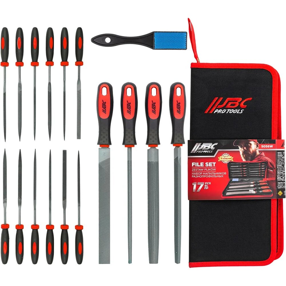 Набор напильников разнопрофильных JBC 17шт JCB-5056W(61784), Набор напильников и надфилей разнопрофильных от бренда jbc