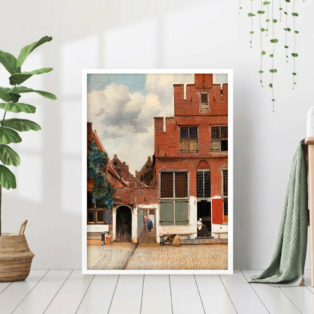 Постер " Яна Вермеера Голландия репродукция" 50x70 в белой рамке для интерьера на стену