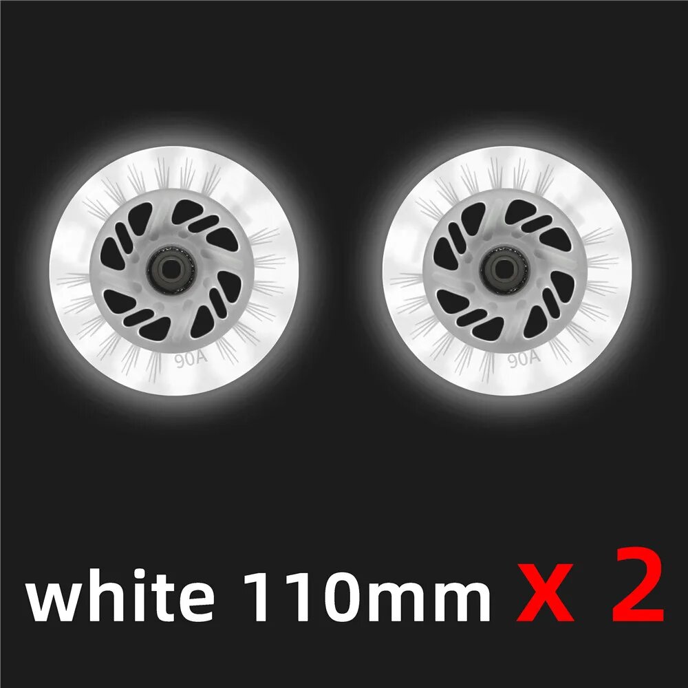Колеса для роликовых коньков Hoomore LED Flash 110 мм Белый, White 110mm