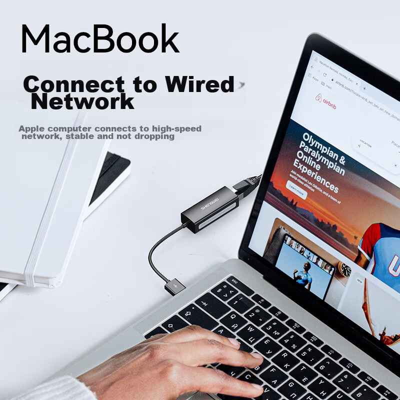 Shengwei USB to RJ45 Ethernet Adapter, USB 2.0 100Mbps Wired Network Card Converter, for Apple, Huawei Laptops, Xiaomi Box, External Network Card Adapter, UR-301G