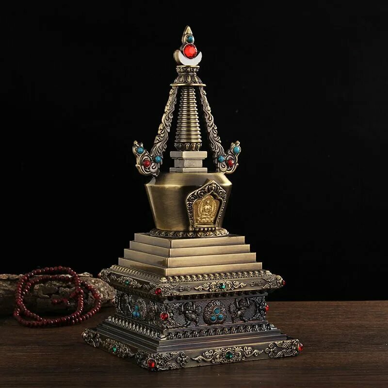 Буддийская ступа, бронзовые статуэтки,(17*9*9cm)
