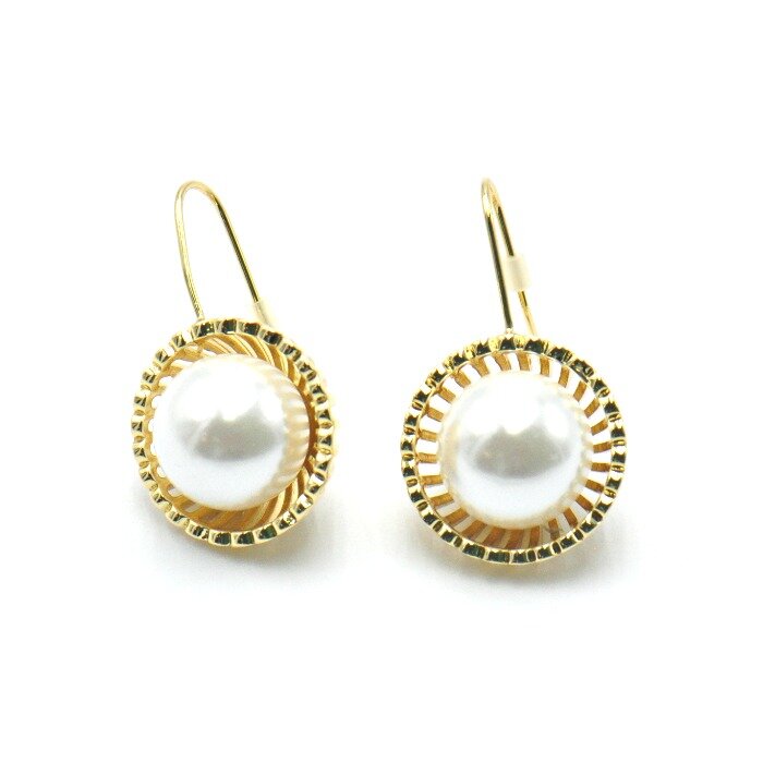 Серьги, бижутерный сплав, 925 проба, жемчуг имитация