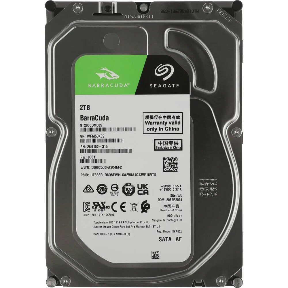 Внутренний HDD жесткий диск Seagate ST2000DM005 Barracuda 2000ГБ