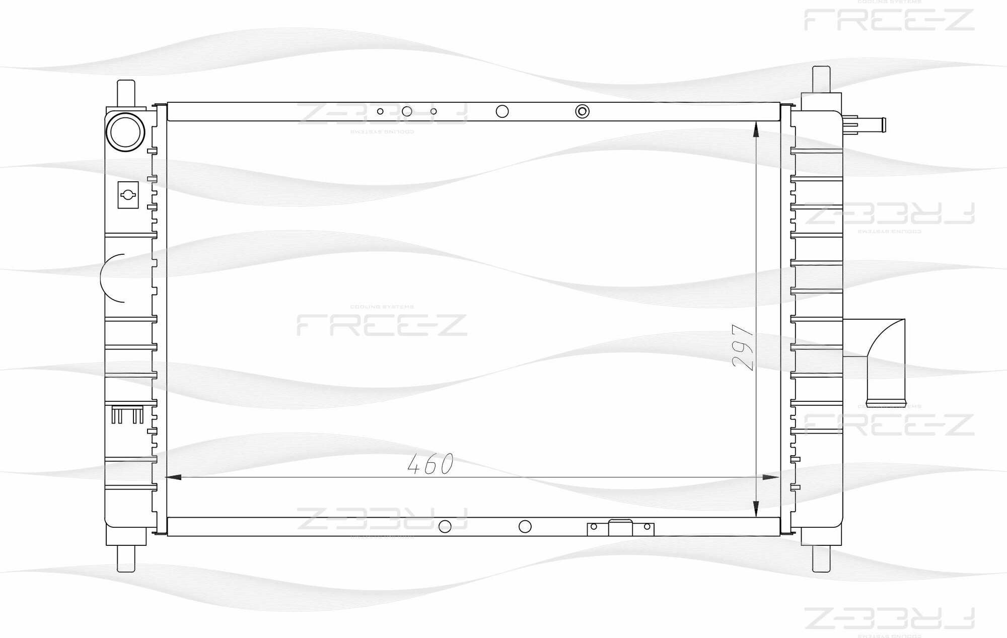 Радиатор охлаждения двигателя для Дэу Матиз KK0135 FREE-Z