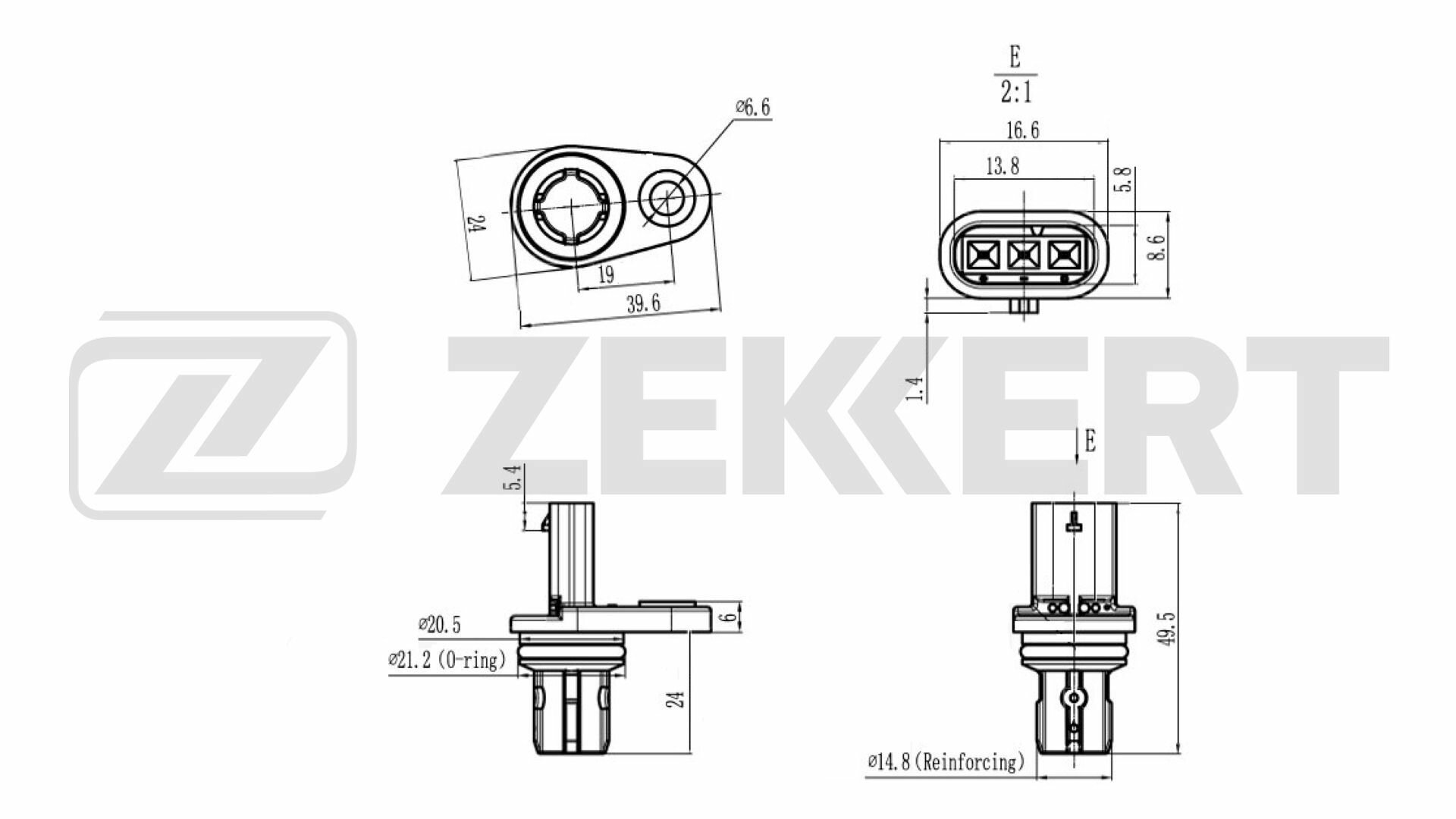 Датчик положения распредвала Opel Astra H, J 05-, Vectra C 05-, Insignia A 08-, Zafira B, C 05-, Mokka X 12-, Signum 05-