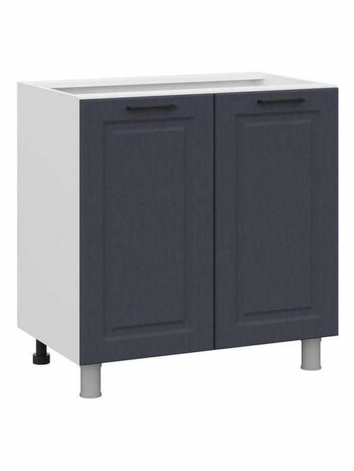 Кухонный модуль напольный, стол Шервуд с полками, с доводчиками, 80х50.6х82.4 см, Белый / Шато индиго