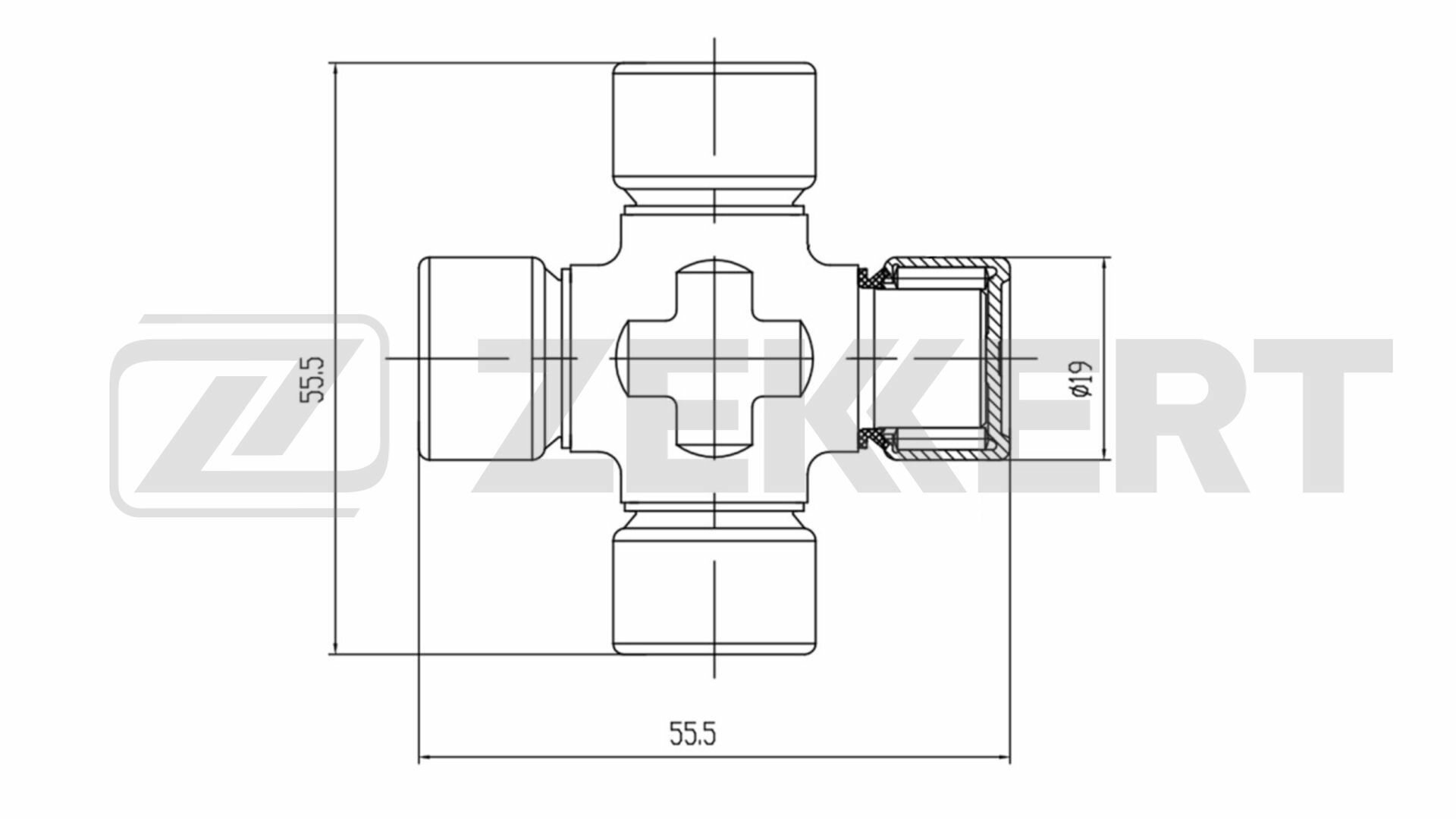 Крестовина карданного вала 19.05x55.50 для Рено Дастер KG-1145 ZEKKERT