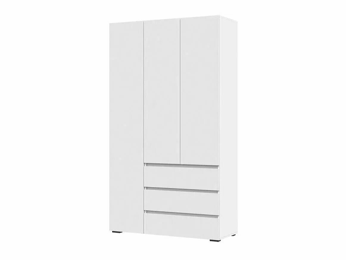 Шкаф 3-х створчатый ШК 06 «Хелен» шариковые направляющие, ЛДСП (Белый) 120х47х210