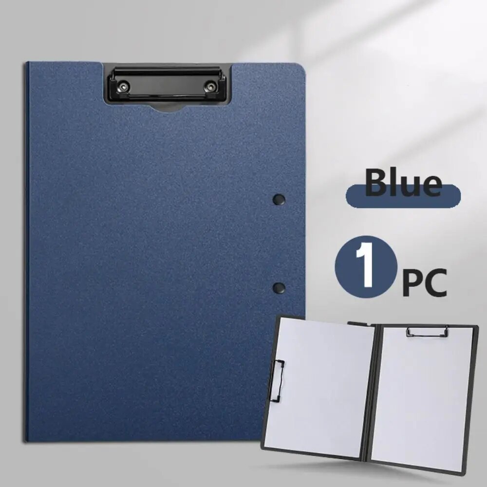Матовая папка A4 пластиковая с зажимом Blue