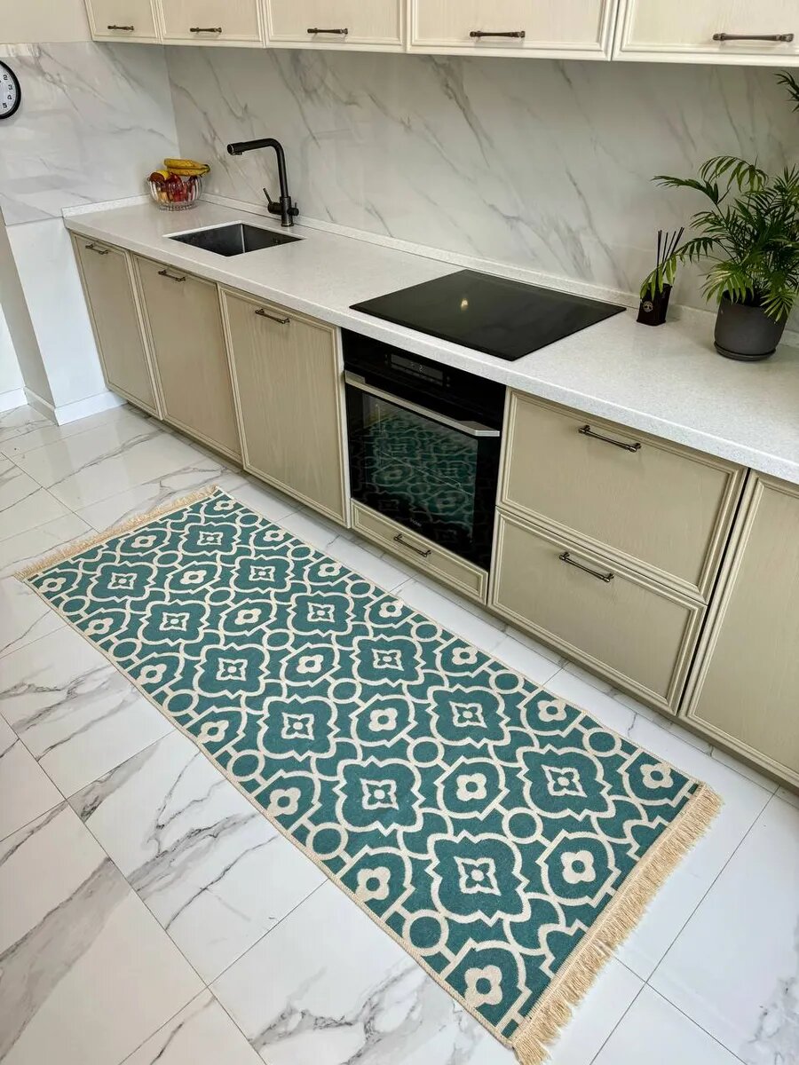 Ковровая дорожка 80х200 см Green Carpet, двусторонний безворсовый килим, Турция