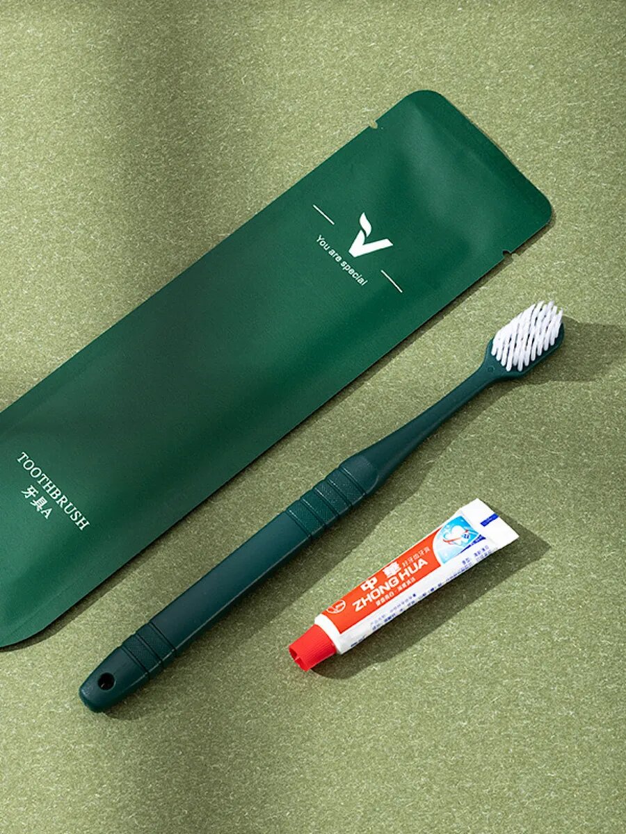 Зубная щетка одноразовая с пастой 2 в 1