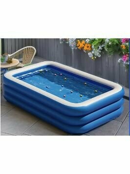 Детский надувной семейный бассейн из ПВХ (180*130 * 48 см), складной открытый большой игрушечный бассейн