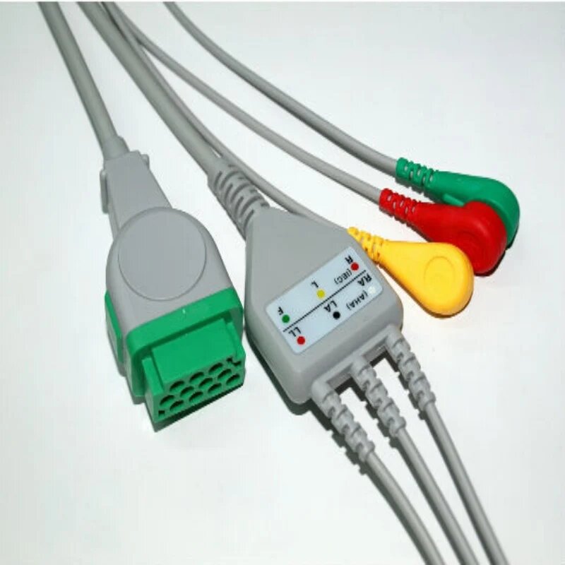 Цельный 3-проводной кабель ЭКГ PMSOEHT для GE Marquette IEC Standard