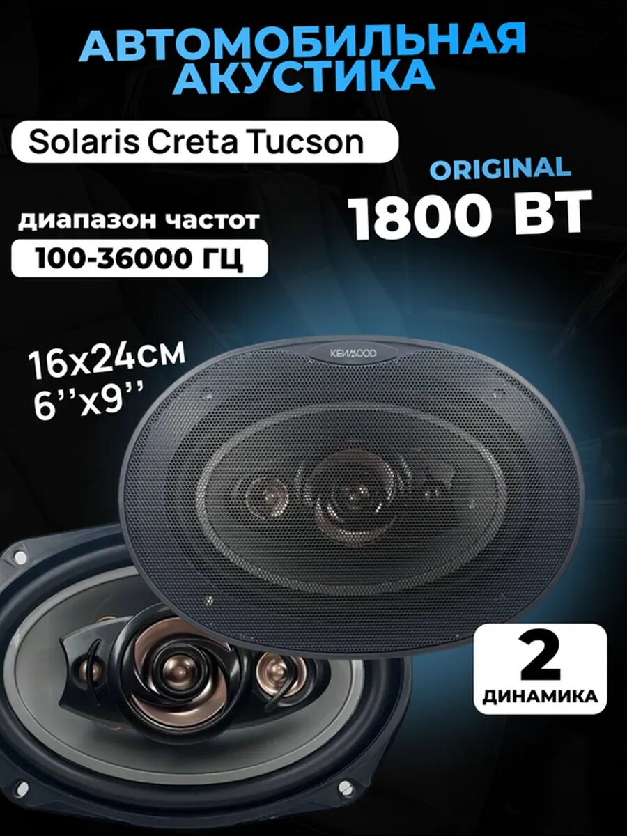 Автодинамики Kenwood 6x9 1800W коаксиальные