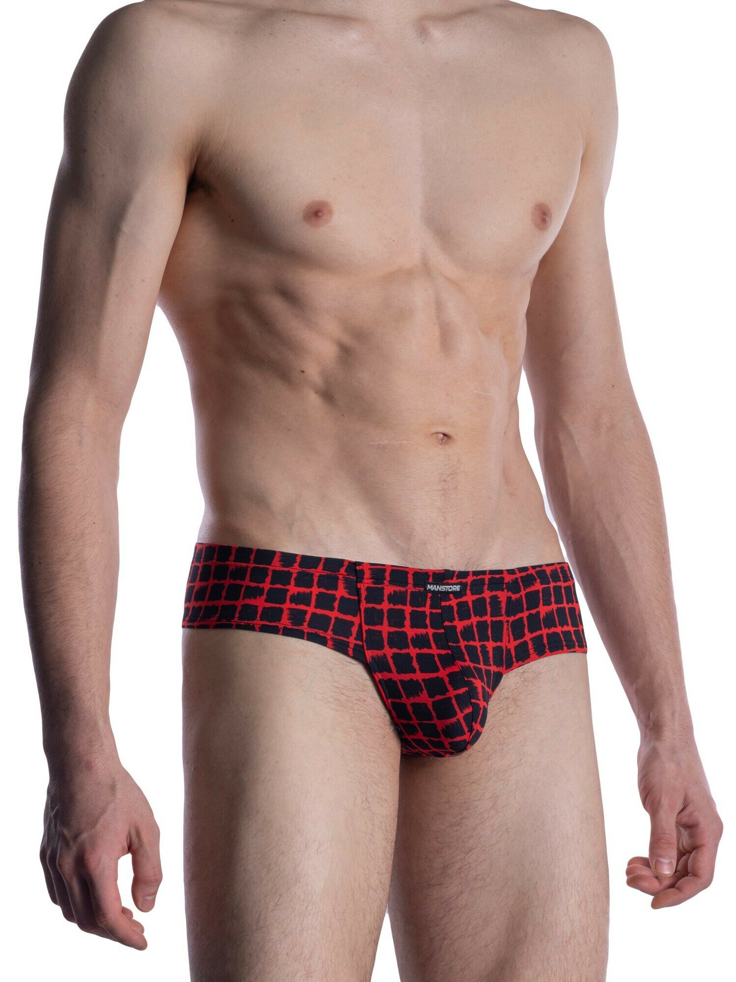 Трусы-брифы "M800 - Cheeky Briefs Red / Black" / Manstore / Красный / Размер S