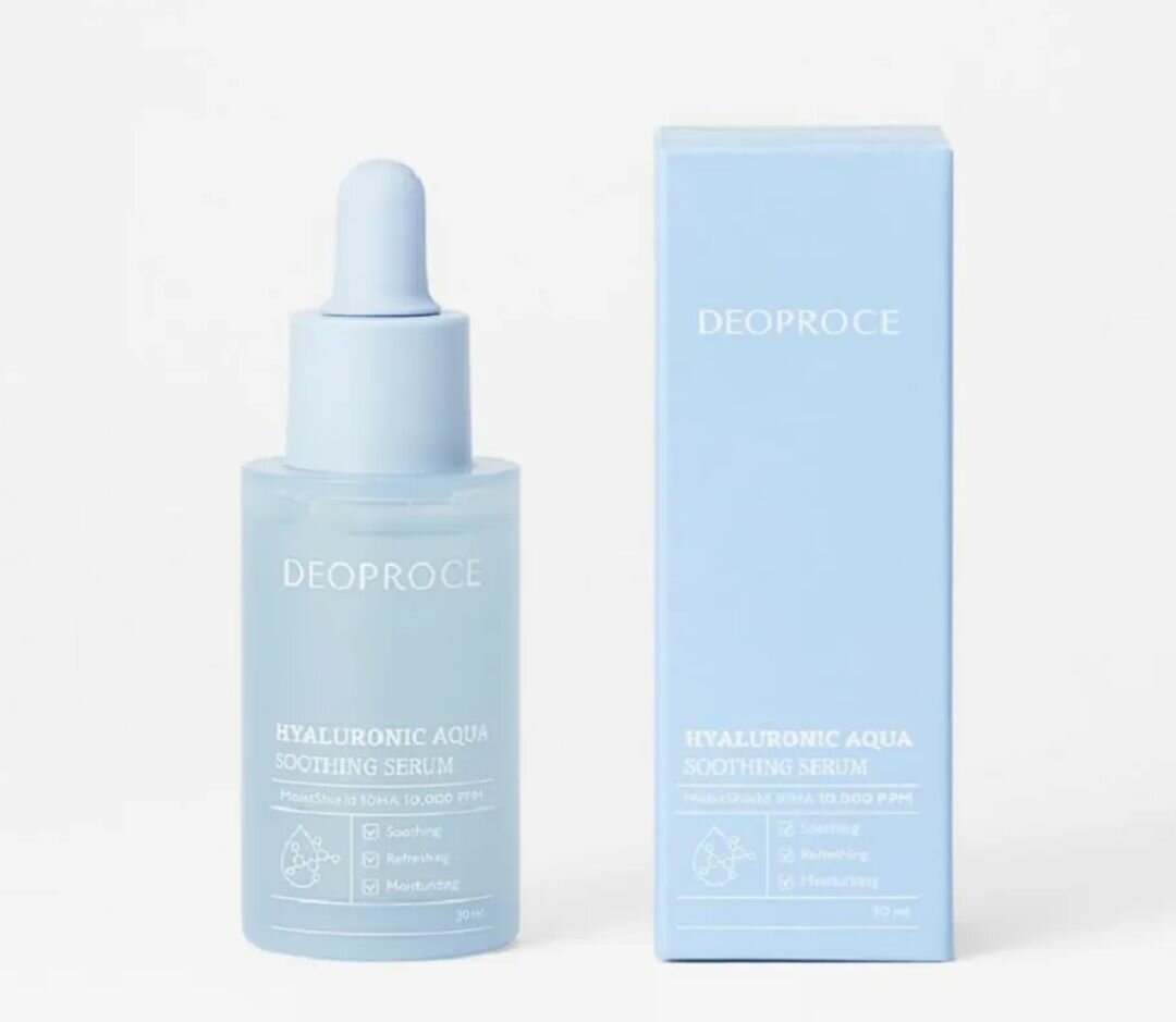 Успокаивающий сыворотка для лица с гиалуроновой кислотой Deoproce Hyaluronic Aqua Soothing serum/essence 30гр
