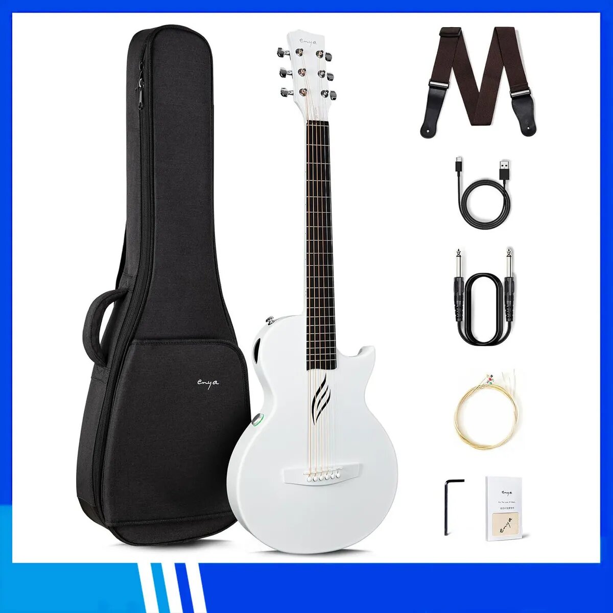 35-дюймовая 6-струнная умная гитара Enya NOVA GO/SP1, корпус Полимерный материал