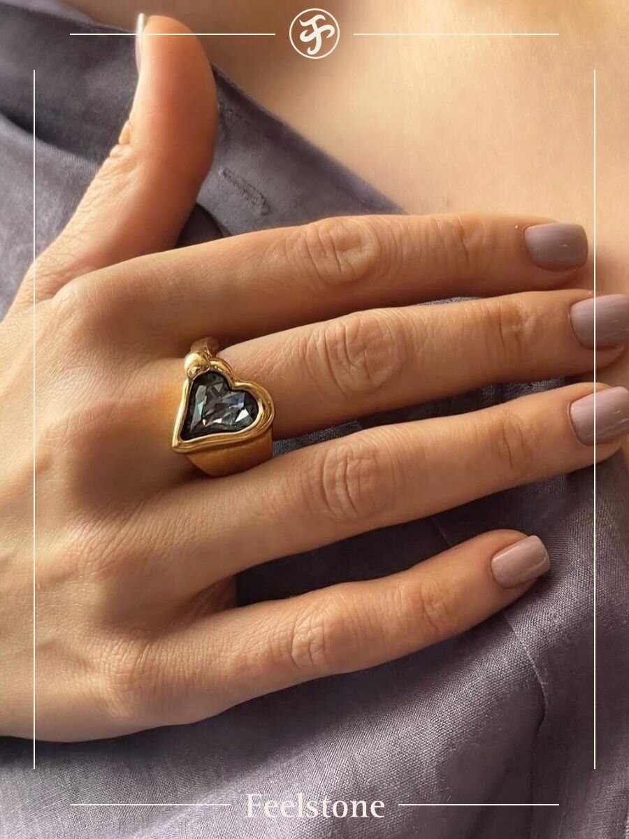 Кольцо, кристаллы Swarovski