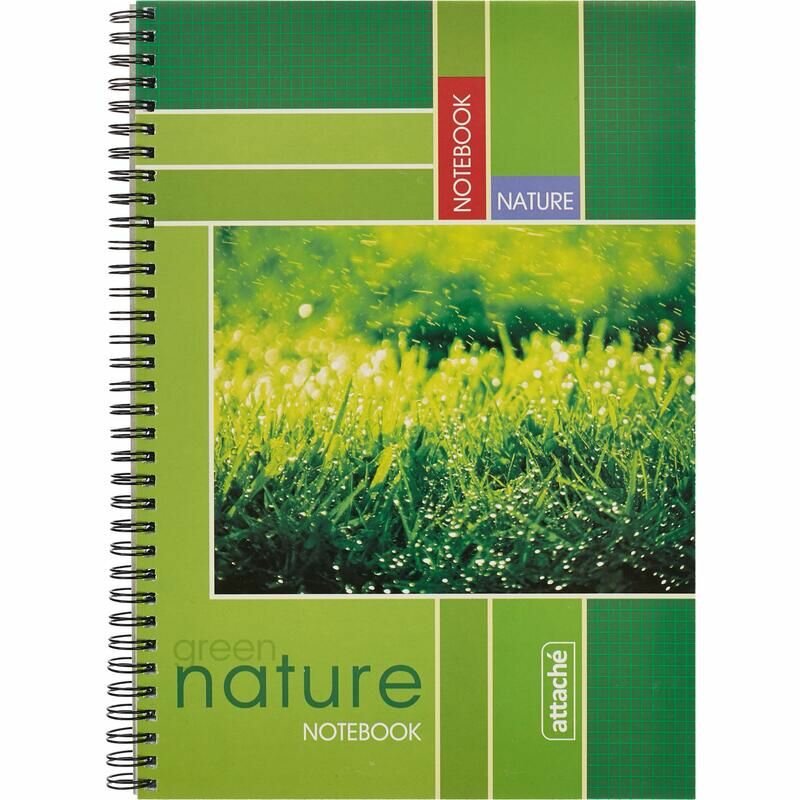 Тетрадь общая Attache А4 120 листов в клетку на спирали (обложка с рисунком, УФ-сплошной глянцевый лак)