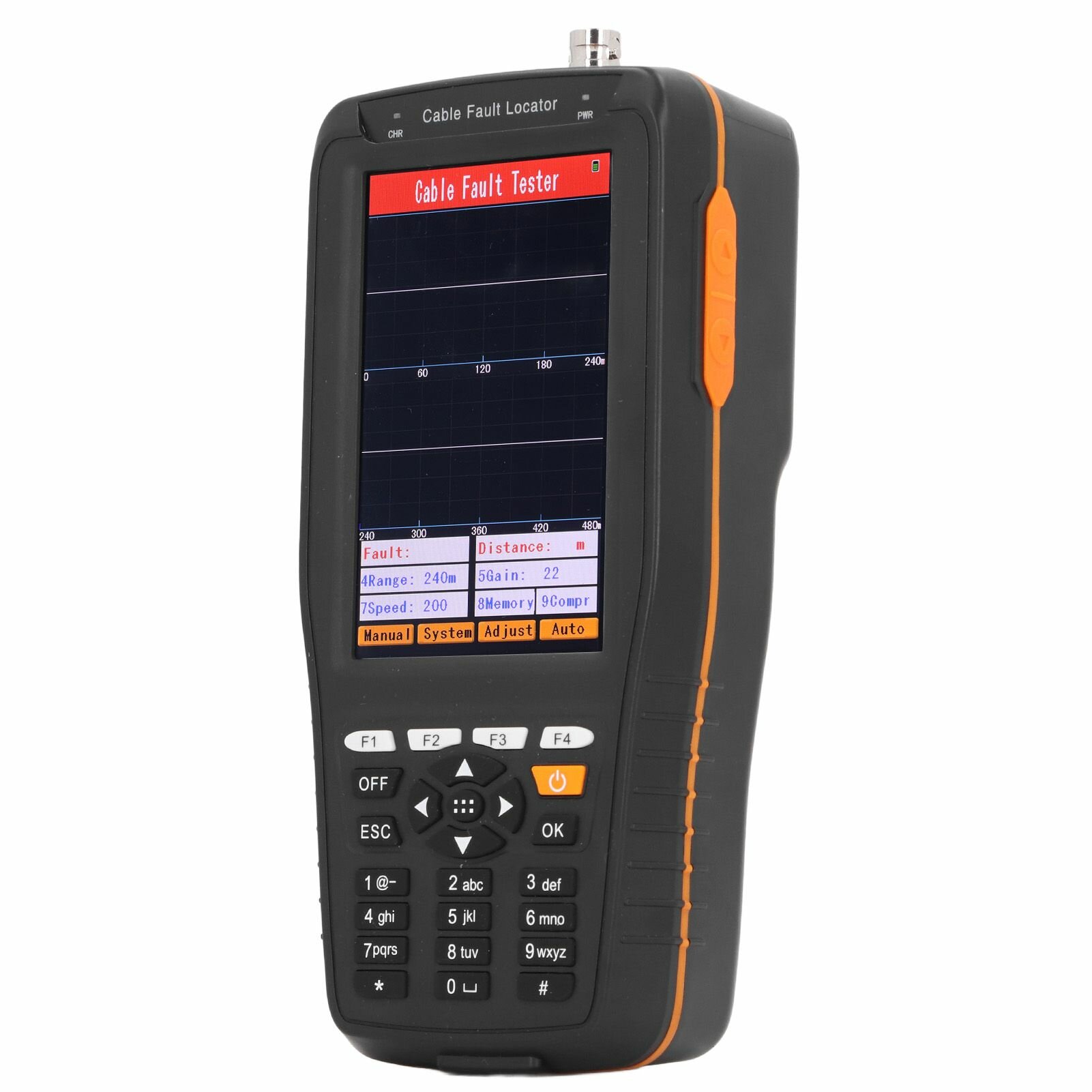 Тестер кабельных повреждений 8 км, LCD цветной экран, TDR, коаксиальный провод, адаптер EU 100-240V