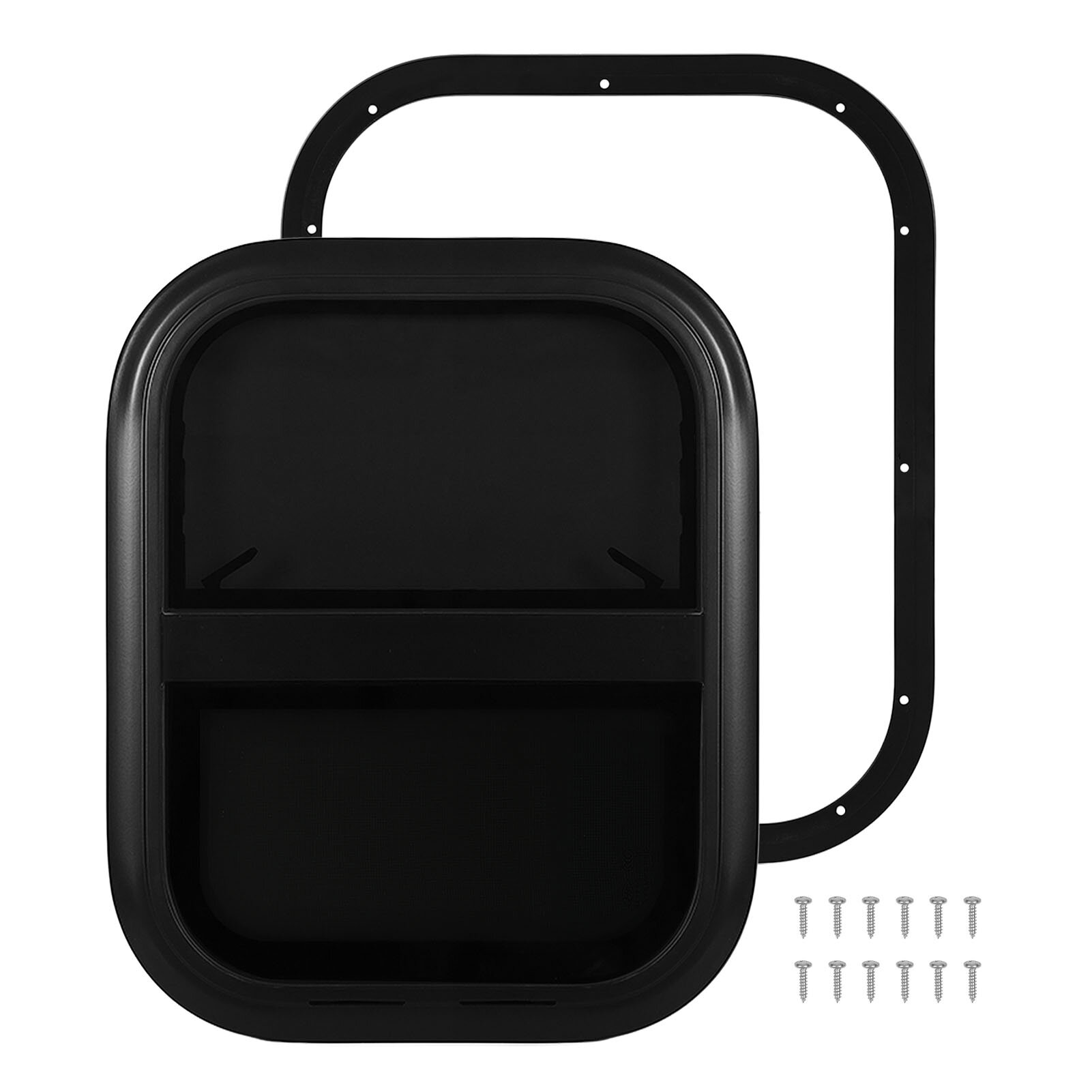 Вертикально-раздвижное окно для автодома с защитой от ультрафиолета, черное, с прочным уплотнением, универсальное для прицепов-дачах, толщина стенок 43–48 мм/1,7–1,9 дюйма