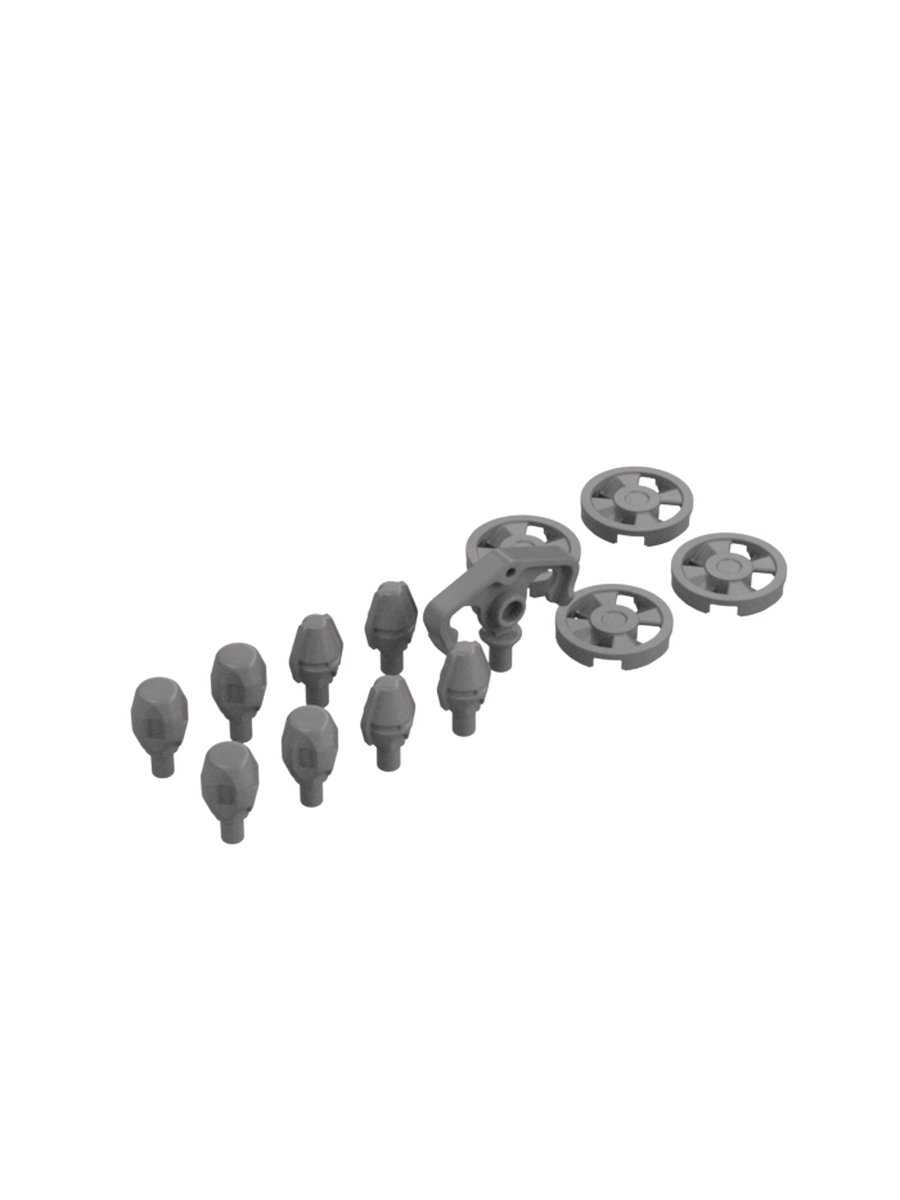 Деталь Lego Minifigure, Weapon Pack Discs, Grappler, Grenade Tips, 13 in Bag (Multipack) (40598)