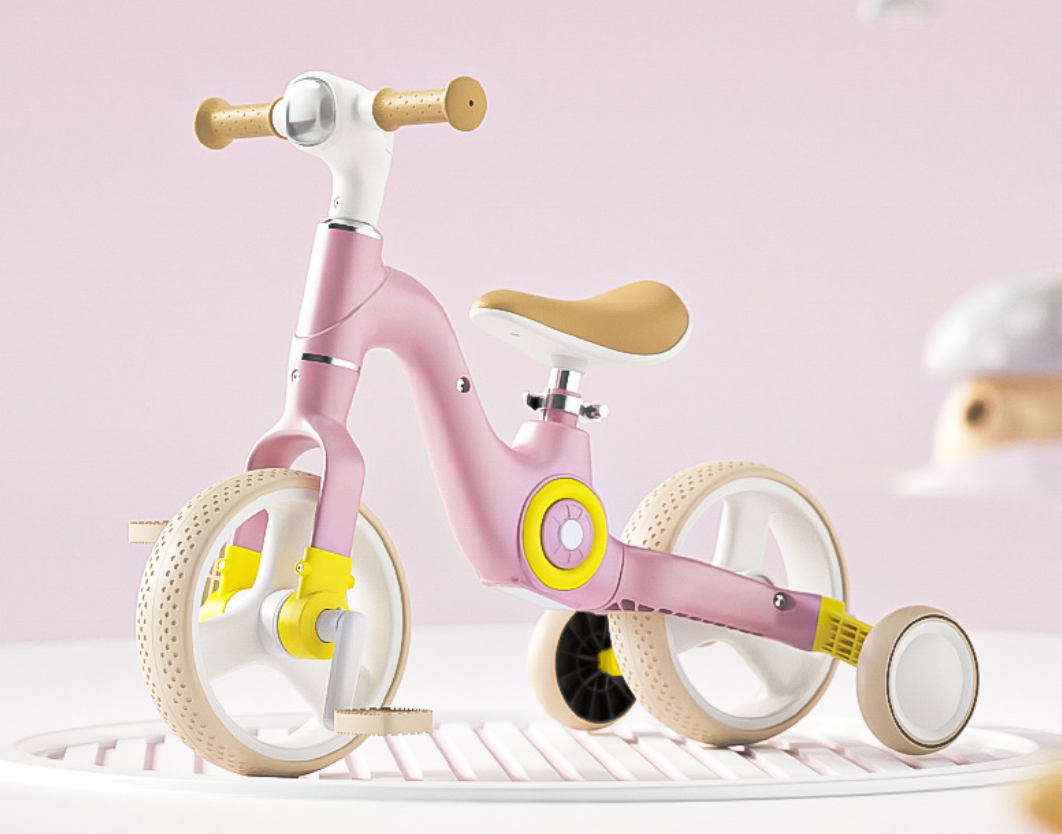 Велосипед Furuixiong "Музыкальный", трехколесный, с защитой от падения, для детей 2-6 лет, розовый
