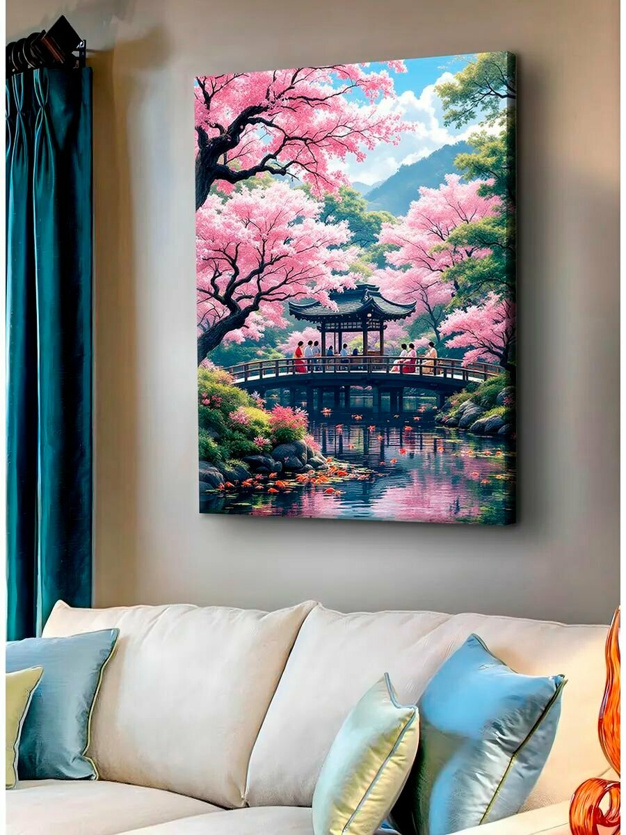 Картина "Цветение сакуры", на стену 50х70см 1шт.