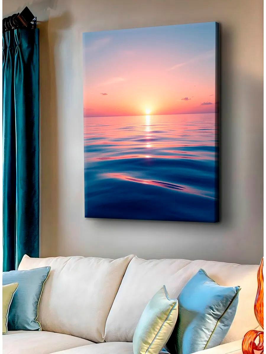 Картина "Закат на море", на стену для интерьера 50х70см 1шт.
