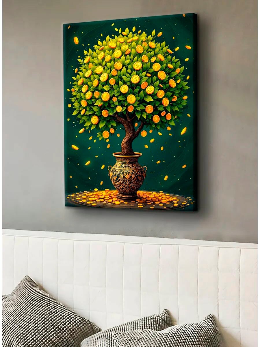 Картина "Волшебное дерево", галерейная 50х70см 1шт, на деревянном подрамнике