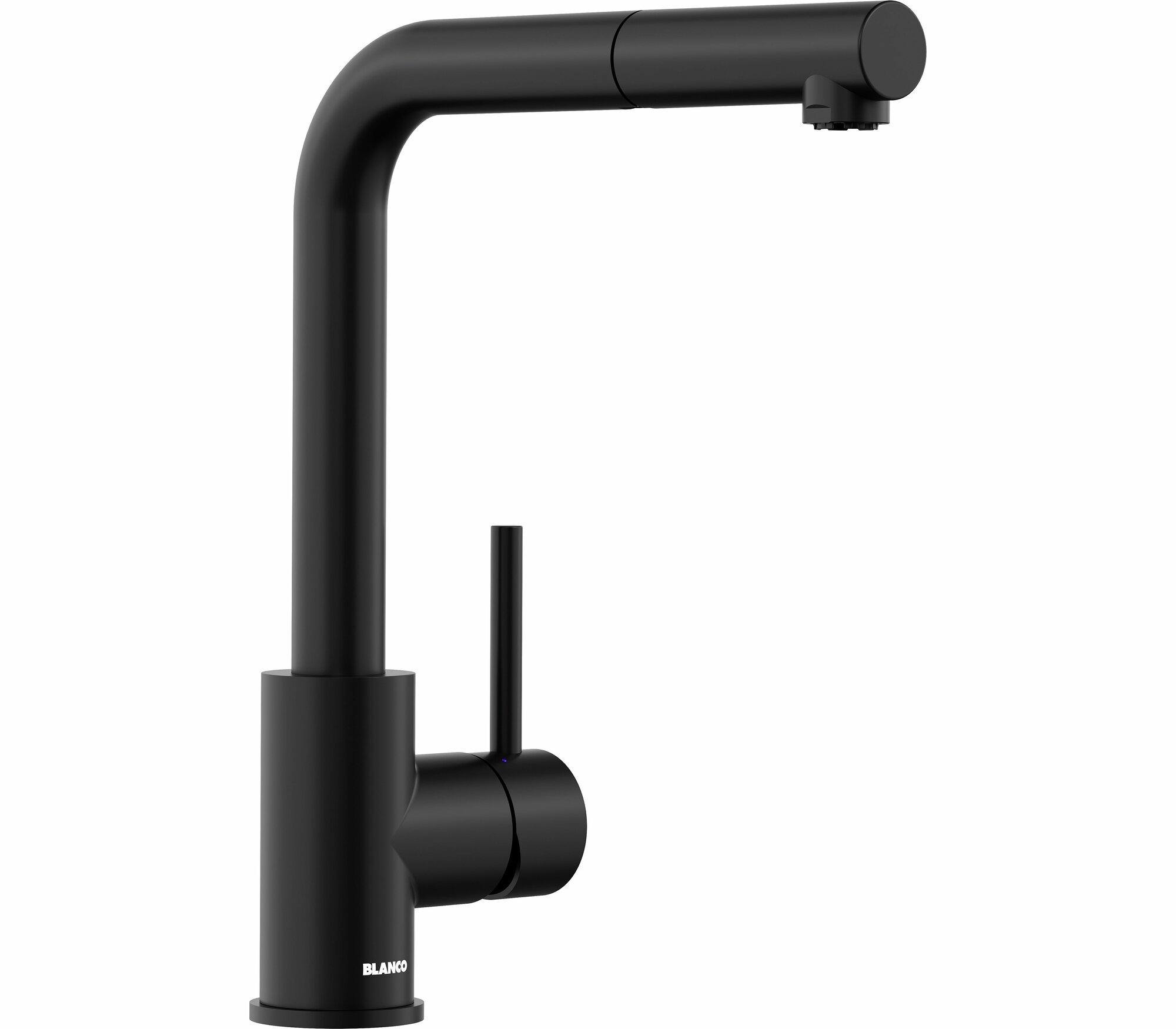 Смеситель для кухни Blanco MILA-S однорычажный с выдвижным шлангом, черный матовый 526779