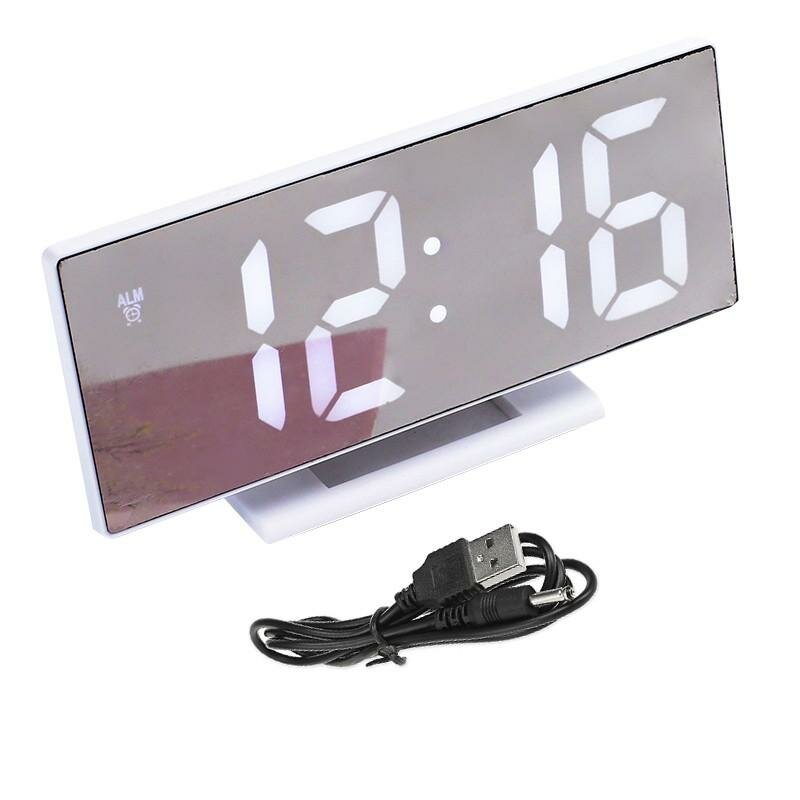 Светодиодные многофункциональные электронные часы с тихим зеркалом, будильником, предметы домашнего декора