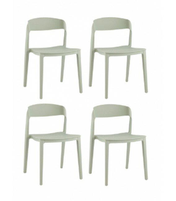 Стул Мориза пластик серо-зеленый (Комплект 4 шт.)