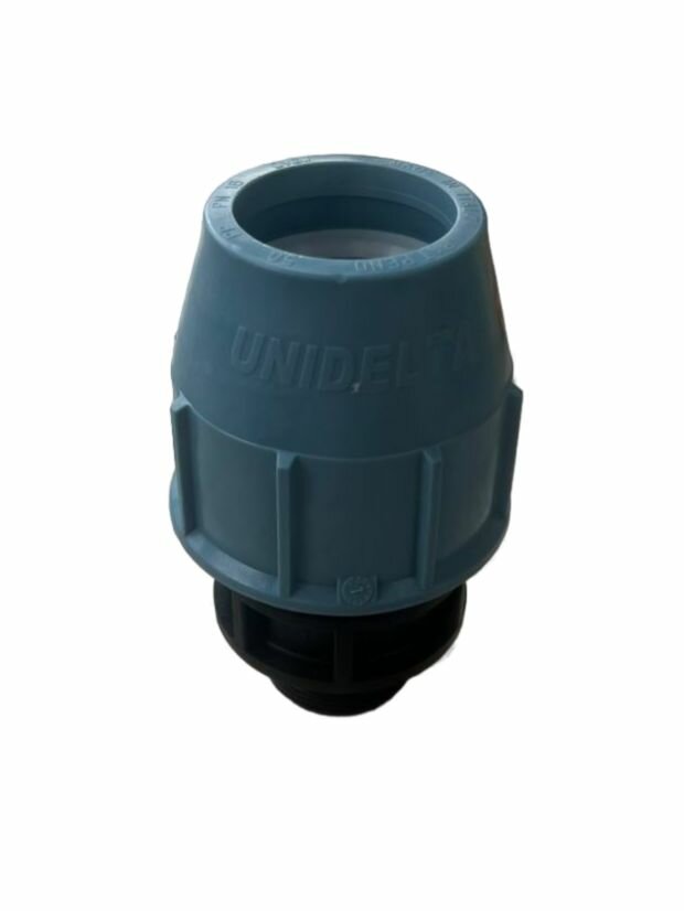 Муфта Unidelta 50х1"1/2 НР для труб ПНД полипропилен PP-B