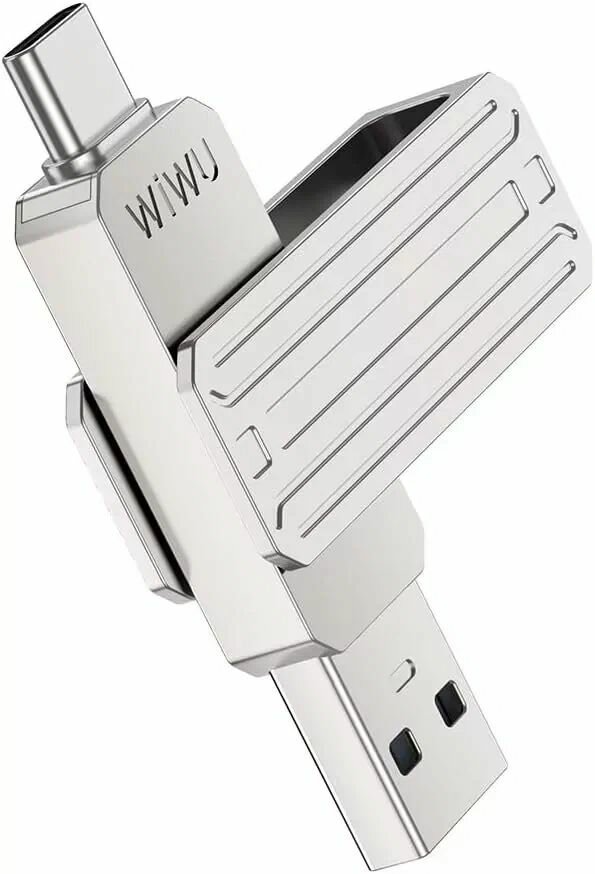 Внешняя флешка для смартфона wiwu Infinite Wi-FD003 Type-C + USB A 256GB (серебристый)