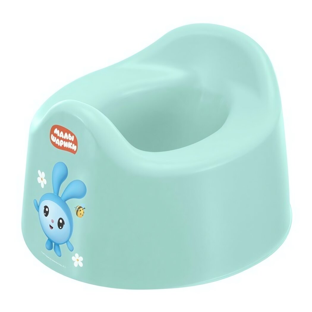 Горшок детский с декором 'Малышарики', 275х254х170 мм, зеленый, комфортный и безопасный