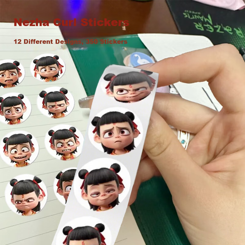 Danmiki Children's Reward Stickers Nezha Cartoon Decorative Paper Kindergarten Praise Stickers Sticker Toys 350 Pieces