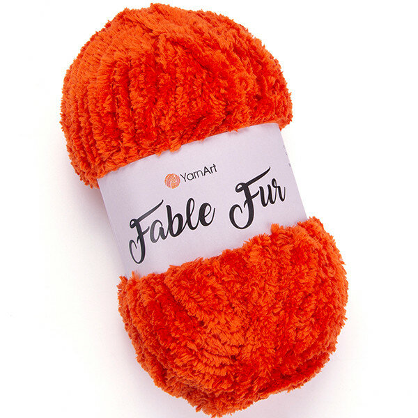 Пряжа Yarnart FABLE FUR 980 яр. оранжевый (5 мотков)