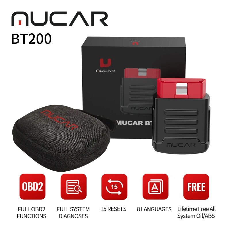 MUCAR BT200 & BT200 Pro Obd2 Автомобильные диагностические инструменты BT200 Bluetooth obd2 Сканер Auto All Systems Diagnose 15 Reset Mechanic Tool MUCAR BT200