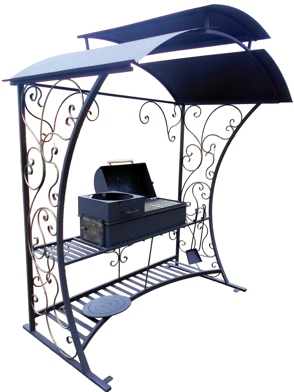 Мангал с крышей 4 в 1, с навесом, для дачи и дома, ручная работа кованый