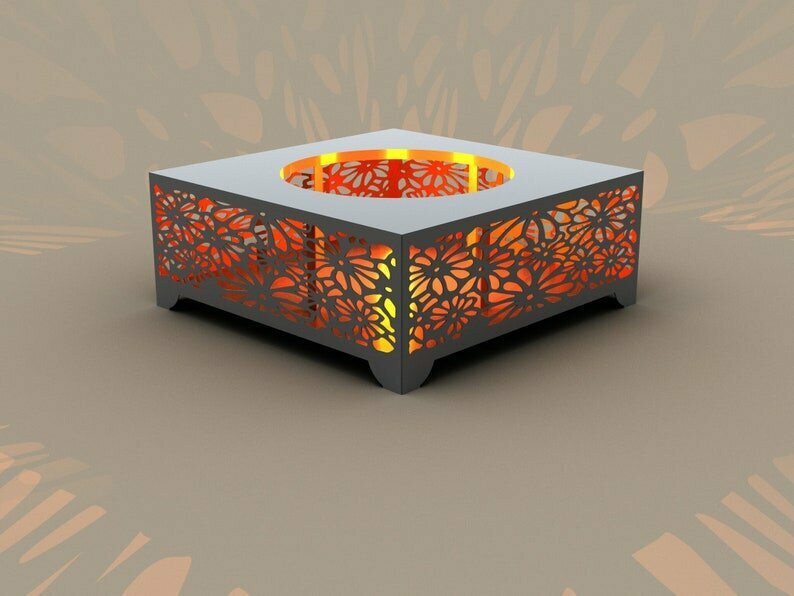 Очаг, чаша для костра, Костровая чаша, Жаровня для улицы Квадратная 120*120 - огнеупорная краска