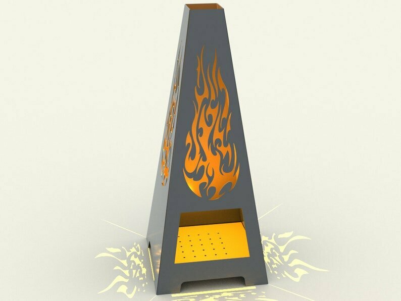 Очаг, чаша для костра, Костровая чаша, Жаровня для улицы Колонна с пламенем - огнеупорная краска